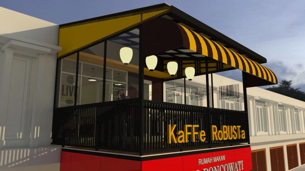 Desain Cafe Ruko 2 Lantai | diro karya